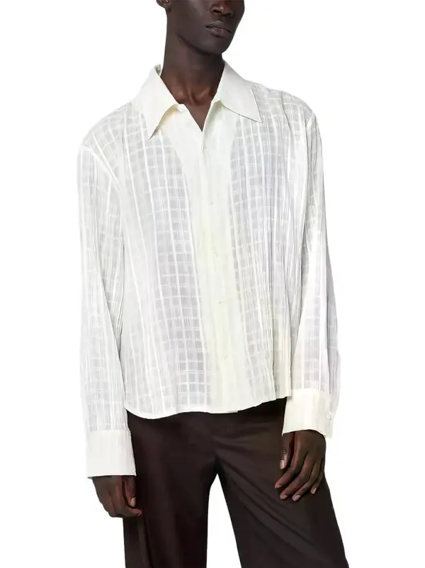 Séfr Ignacio Check-pattern Shirt - White