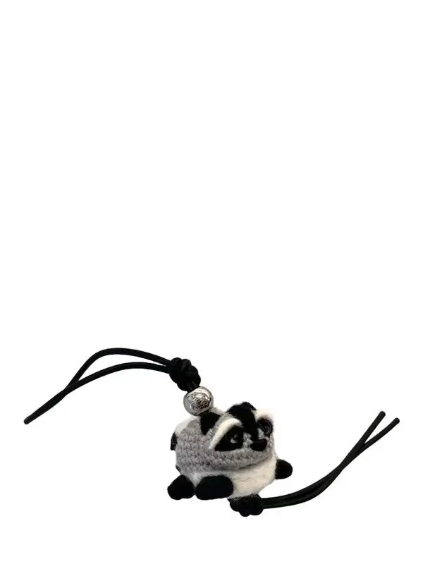 Loewe Racoon Felt Charm - Grey
