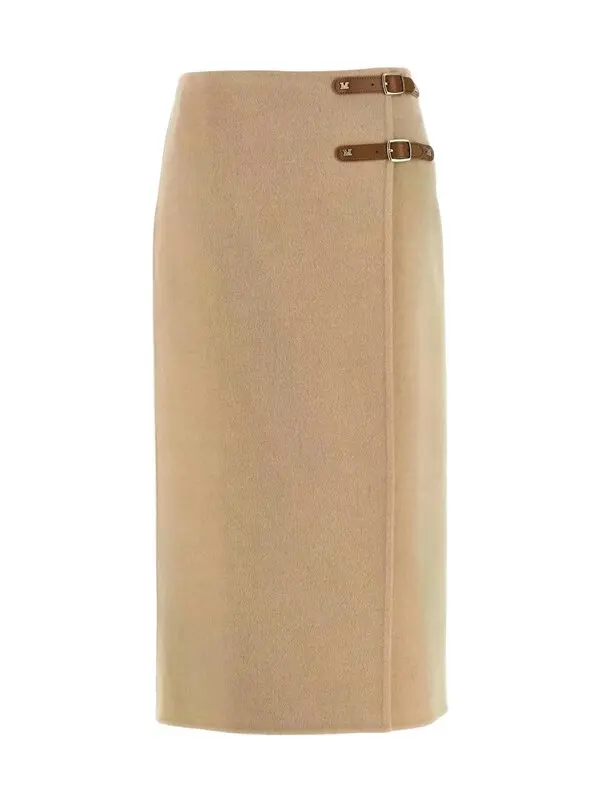 Max Mara York Leather Strap Skirt - Neutrals
