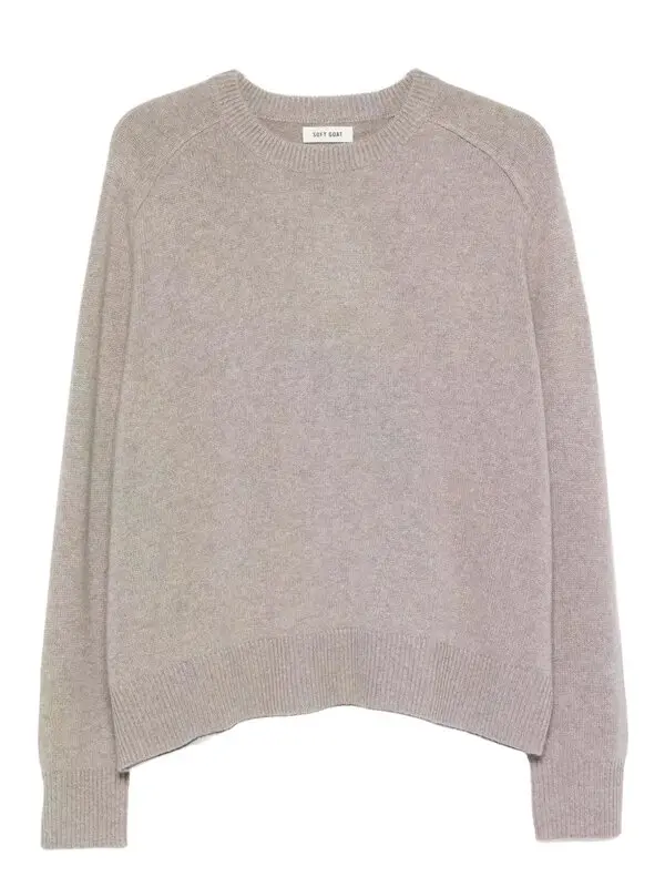 Soft Goat Boyfriend Ribbed Crew-neck Knitwear - Grey
