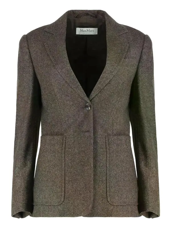Max Mara Single-breasted Tweed Jacket - Brown