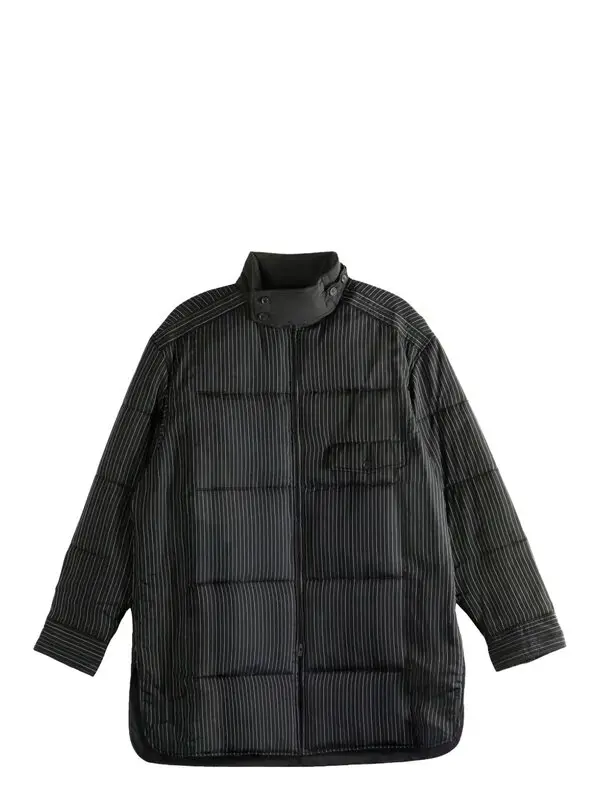Yohji Yamamoto Pinstripe Padded Coat - Black