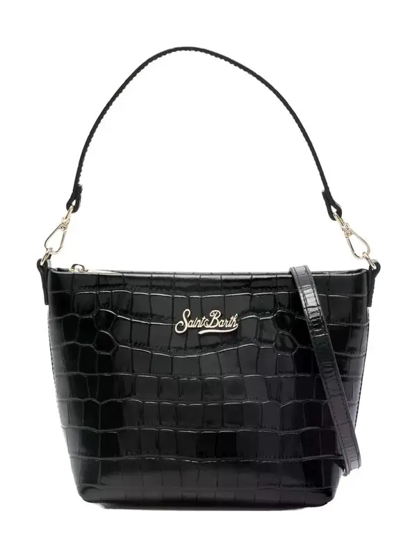 MC2 SAINT BARTH Aline Croco Bag - Black