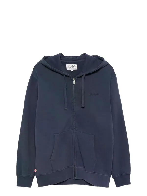 MC2 SAINT BARTH Zip Hooded Mercer Light Sweater - Blue