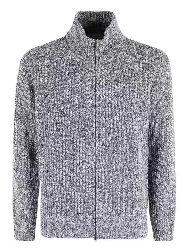 KANGRA High-neck Zip Cardigan - Grey