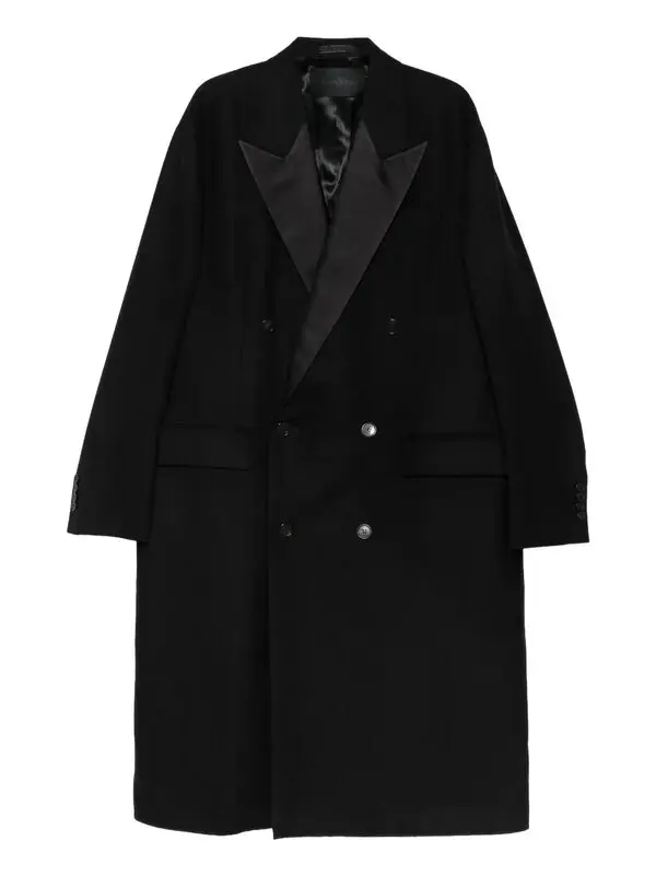 LANVIN Satin Lapel Overcoat - Blue