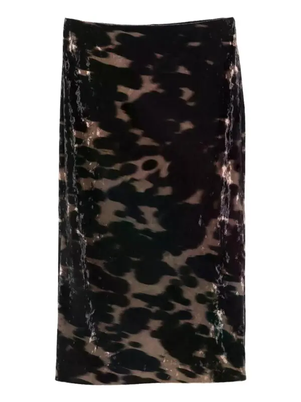 Nanushka Velvet Print Pencil Skirt - Black