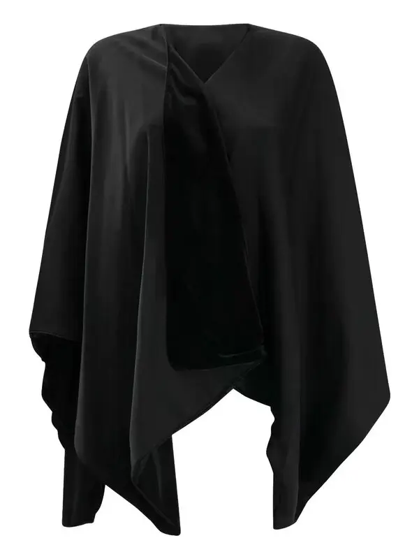 F.IT Velvet Asymmetric Cape - Black