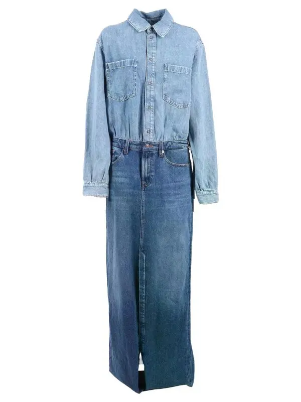 7 For All Mankind Buttoned Maxi Dress - Blue