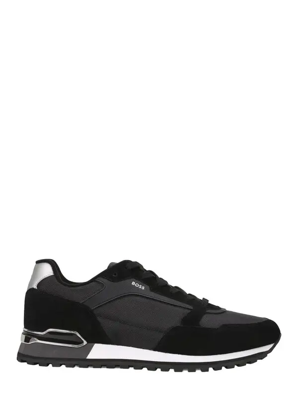 BOSS Parkour Suede-panelled Sneakers - Black