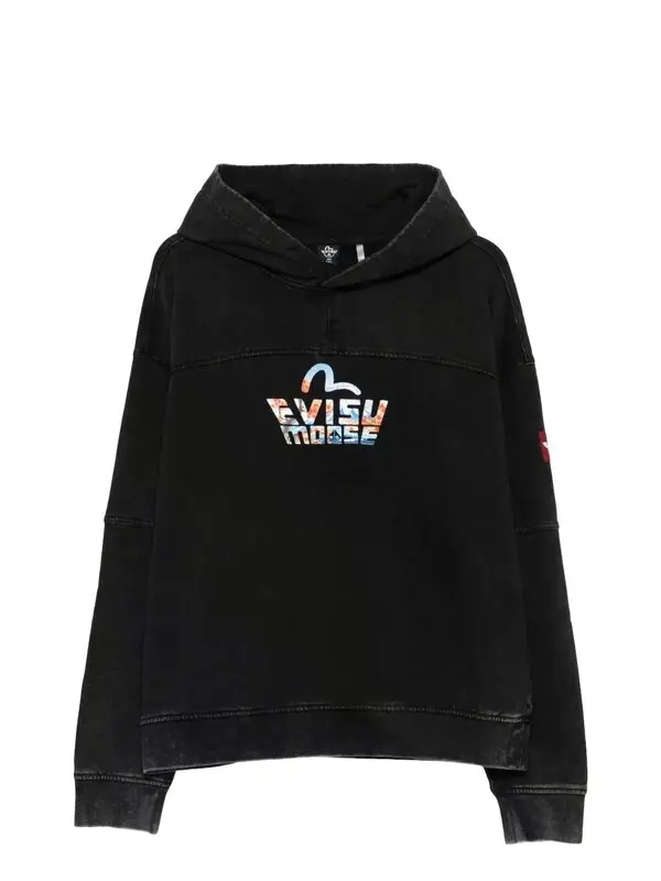 Moose Knuckles X Evisu Graphic Hooded Hoodie - Black