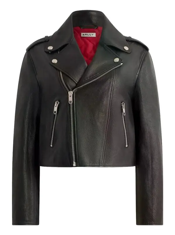 Bally Leather Zip-up Biker Jacket - Black