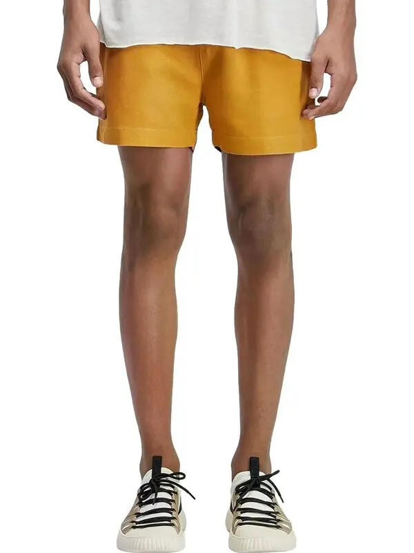 OSKLEN Linen Pleated Shorts - Yellow