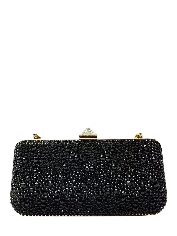 Valentino Garavani Glass-embellished Clutch - Black