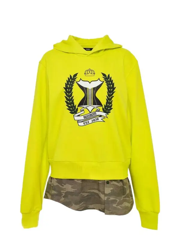 BONBOM Layered-effect Hoodie - Yellow