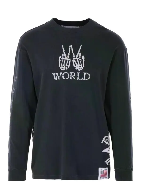 CHERRY WORLD Skeleton Long-sleeve T-shirt - Black