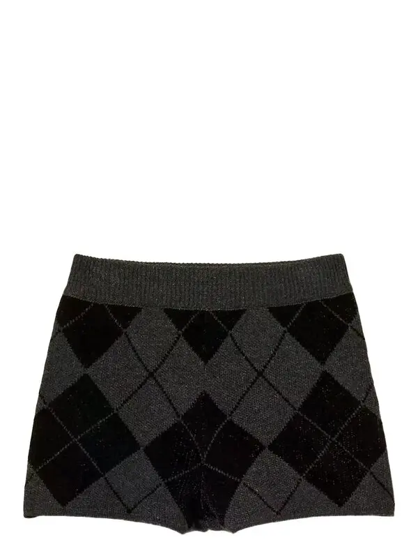 TWINSET Diamond-pattern Knit Shorts - Black