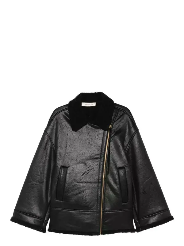 NINEMINUTES Shearling Zip Jacket - Black