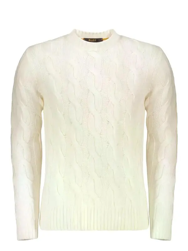 MOORER Cable-knit Sweater - White