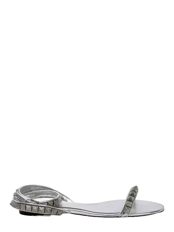 Valentino Garavani Stud-embellished Strap Sandals - Silver