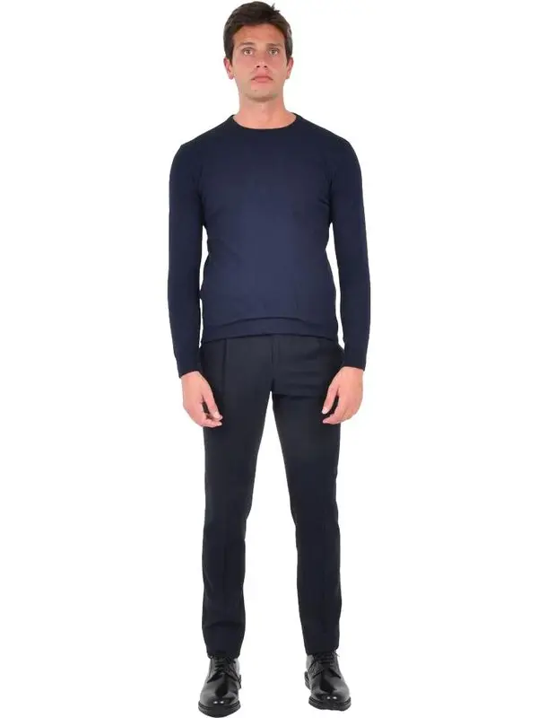 FRANZESE COLLECTION Crewneck Wool-cashmere Blend Sweater - Blue