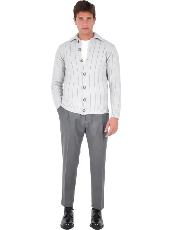 FRANZESE COLLECTION Franzese Napoli Gianni Agnelli Model Cardigan - Grey