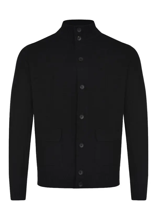 FILIPPO DE LAURENTIIS Wool Button Sweater - Black