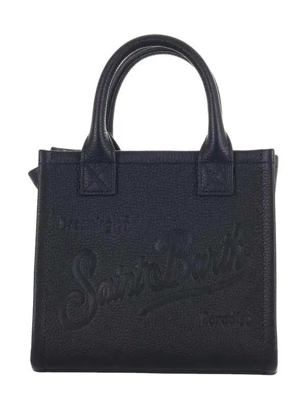 MC2 SAINT BARTH Hammered Leather Shopping Bag - Black