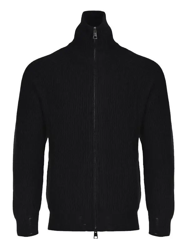 ATOMO FACTORY Ribbed Wool-cashmere Sweater - Black