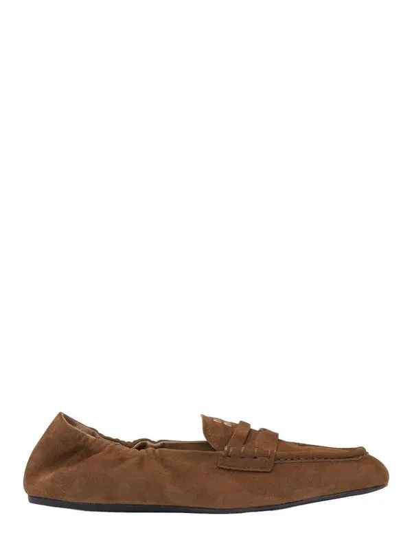 Miu Miu Suede Leather Loafers - Brown