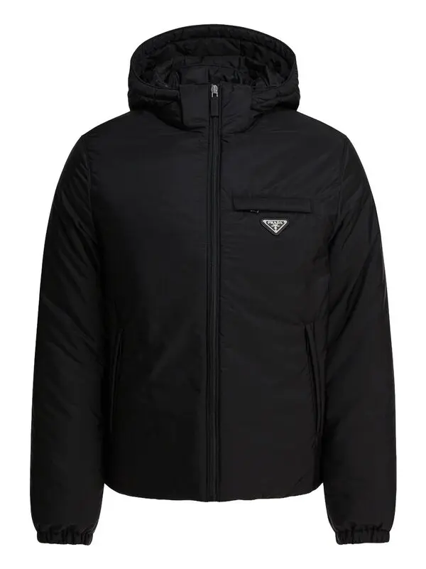 Prada Hooded Short Down Jacket - Black