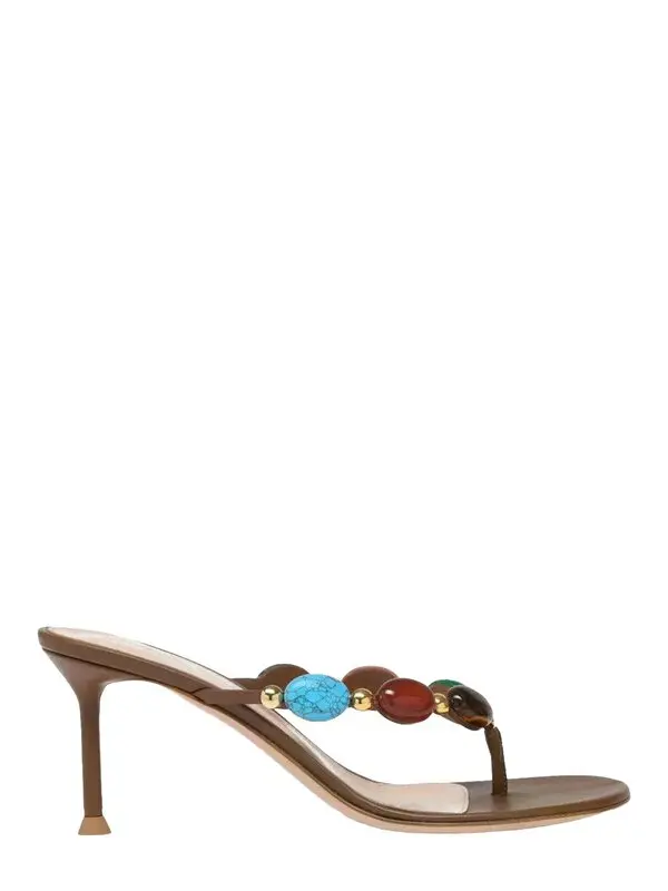 GIANVITO ROSSI 70mm Shanti Thong Sandals - Brown