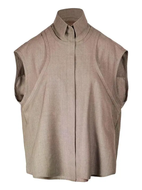 IOANA CIOLACU Sleeveless Panelled Shirt - Grey