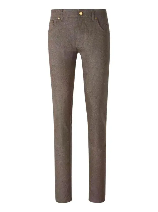 PT TORINO Button Belt-loop Trousers - Brown