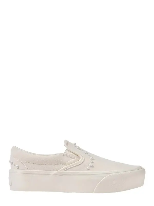 VANS Classic Slip-on Platform Pearl Sneakers - Marshmallow White
