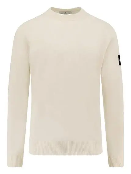 Stone Island Certified Virgin Wool Knit Sweater - Beige