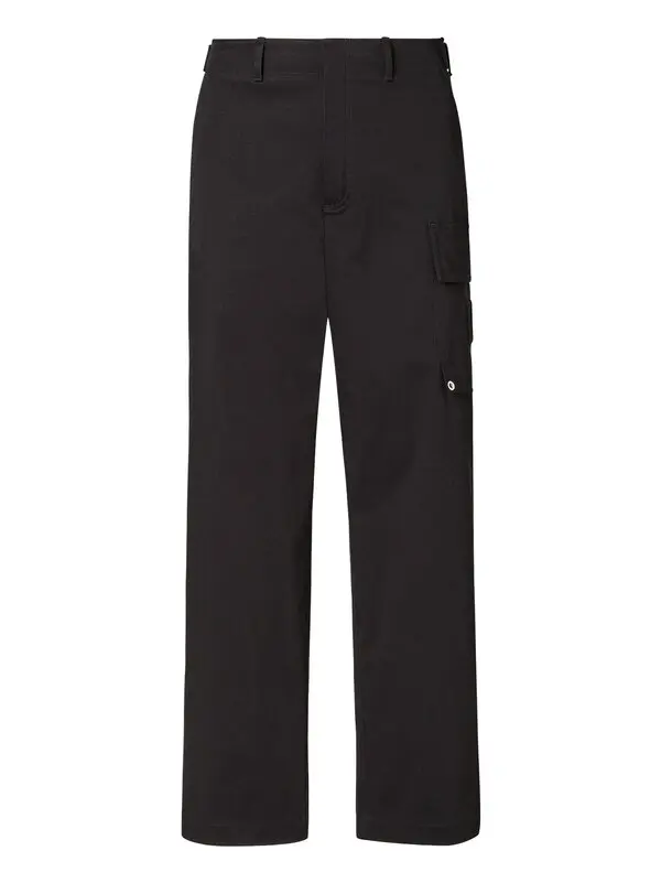 Fendi Cargo Trousers With Embossed Ff Logo - Black