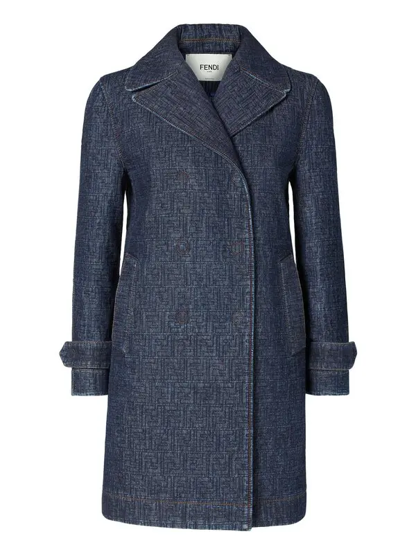 Fendi Double-breasted Midi Jacket - Blue