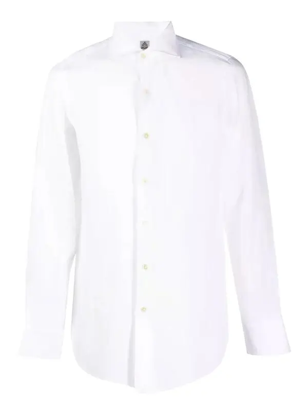 FINAMORE 1925 Collared Linen Shirt - White