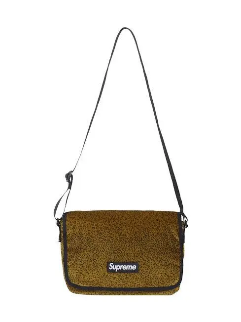 Supreme Velvet Messenger Bag - Tan Leopard
