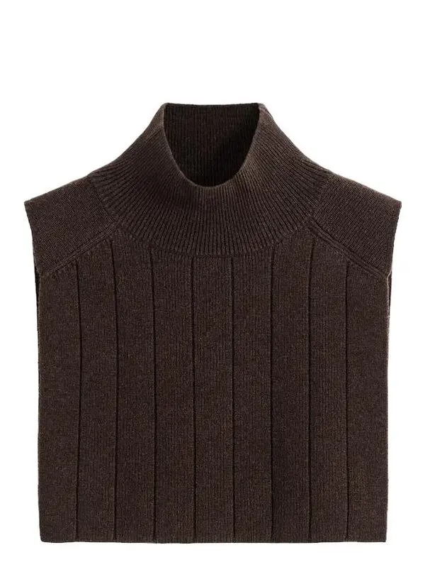 Cos Knitted Wool-yak Funnel-neck Vest - Brown