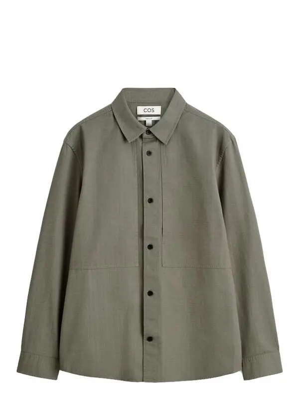 Cos Pocket-detail Cotton Shirt - Green