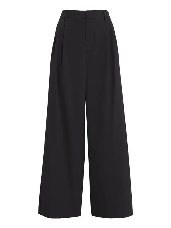 Max Mara Twill Wide-leg Trousers - Black