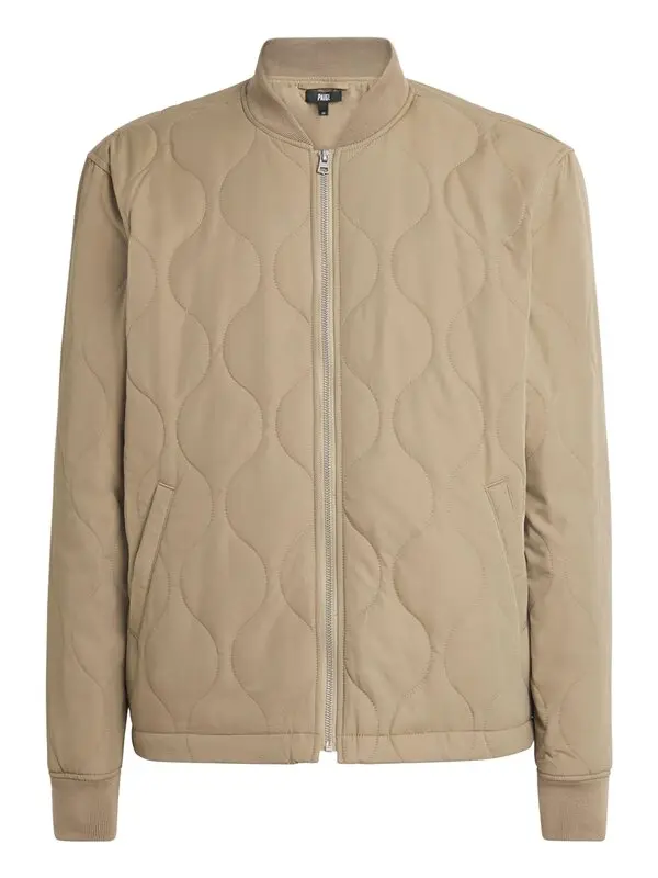 Paige Blix Quilted Bomber Jacket - Beige