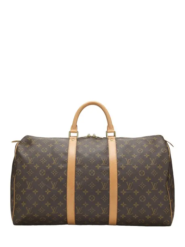 LOUIS VUITTON Monogram Keepall 50 Duffle Bag - Brown