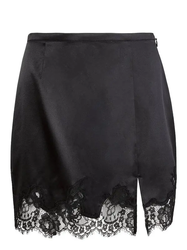Fleur Du Mal Juliet Lace Slip Skirt - Black