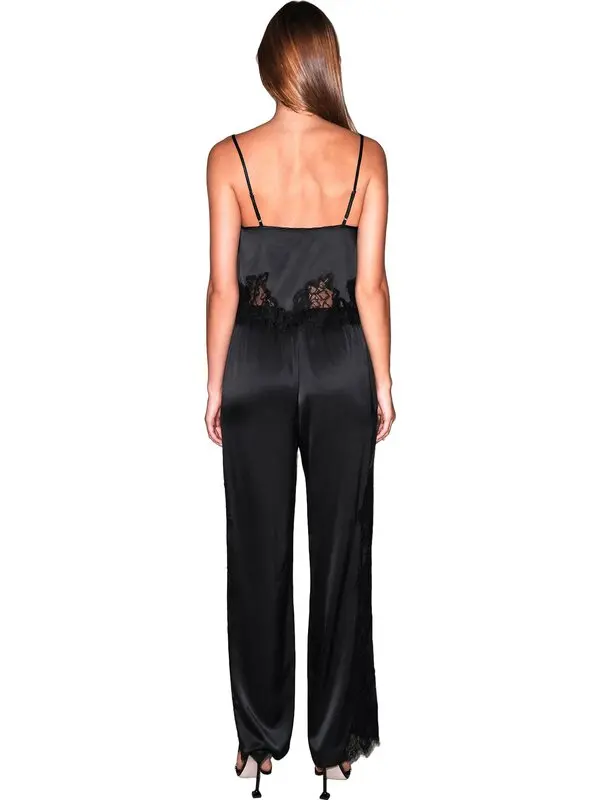 Fleur Du Mal Juliet Lace Lounge Pant - Black