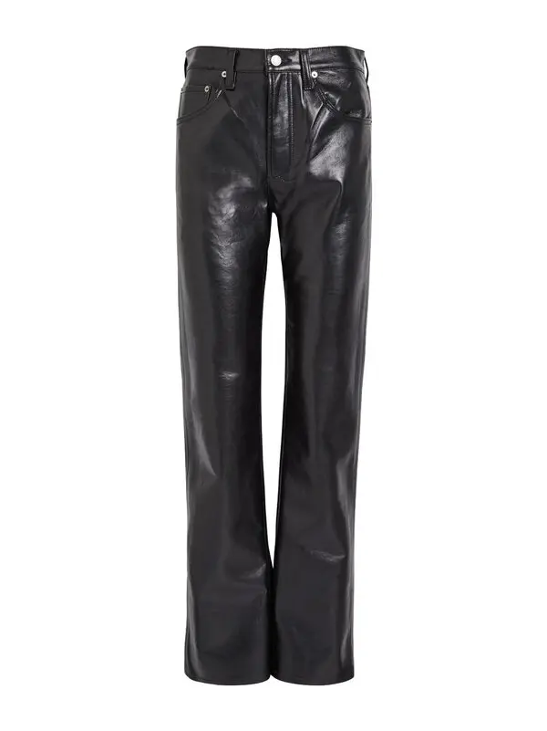 AGOLDE Bootcut Leather Trousers - Black