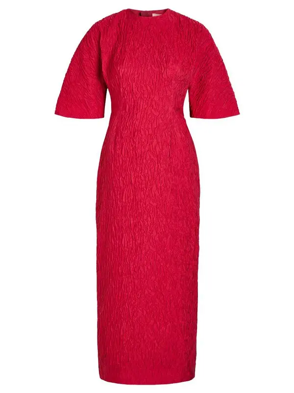 ROKSANDA Falah Cloqué Midi Dress - Red