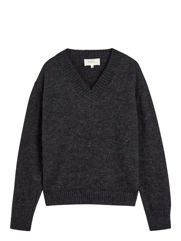 SECOND / LAYER Vexed V-neck Mohair Jumper - Black